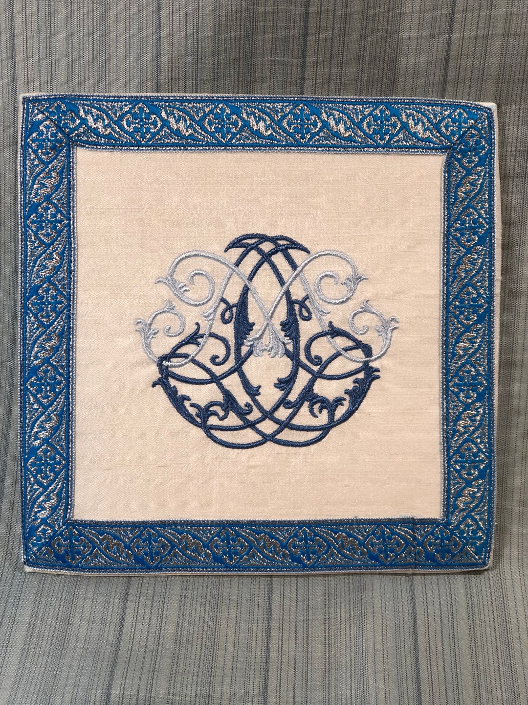 Auspice Maria Chalice Pall, Silk, Blue Ecclesiastical Trim - Etsy