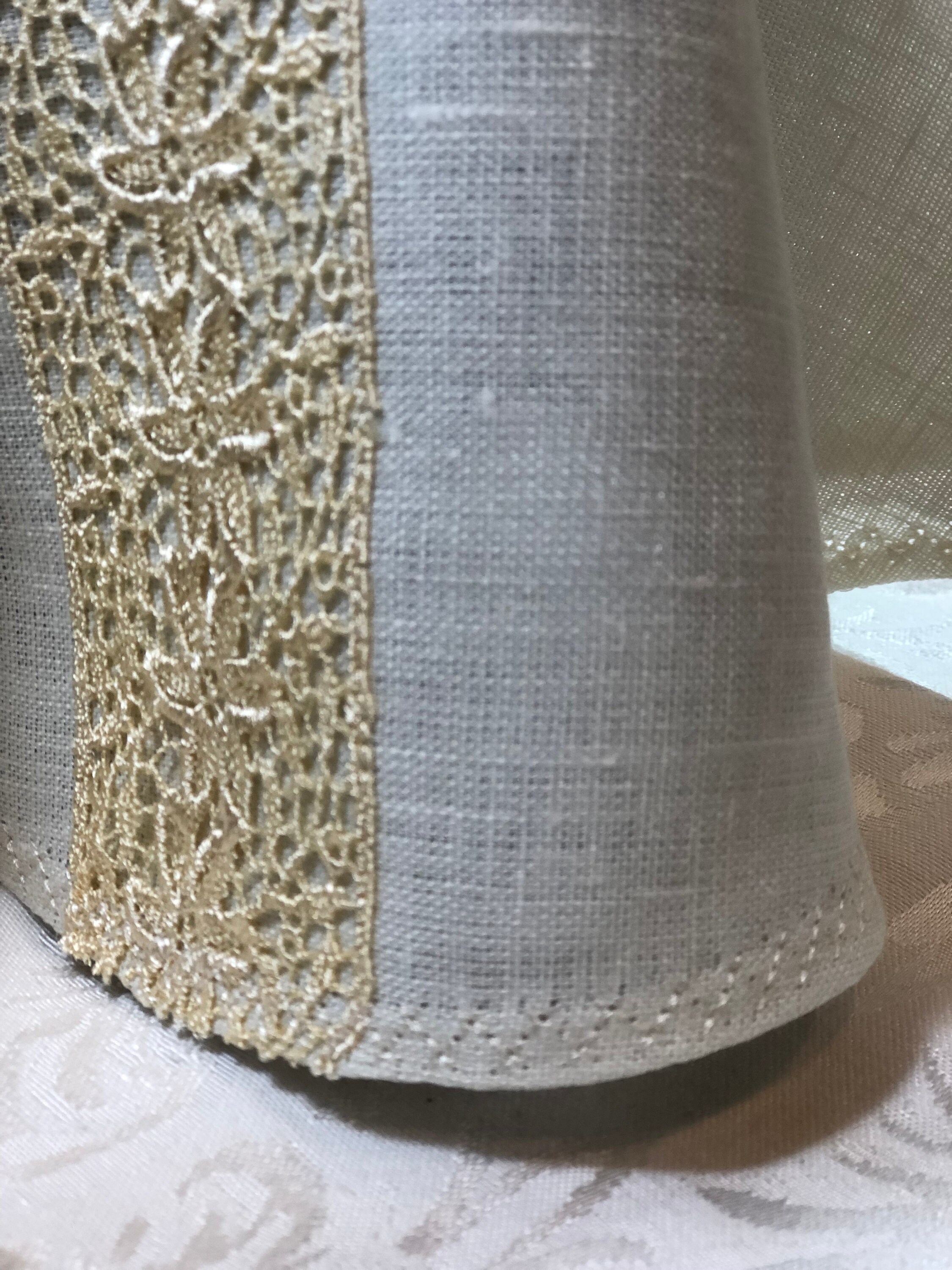 Funeral Urn Cover; 23", Poly Rayon Lace on Ecru Linen - Etsy
