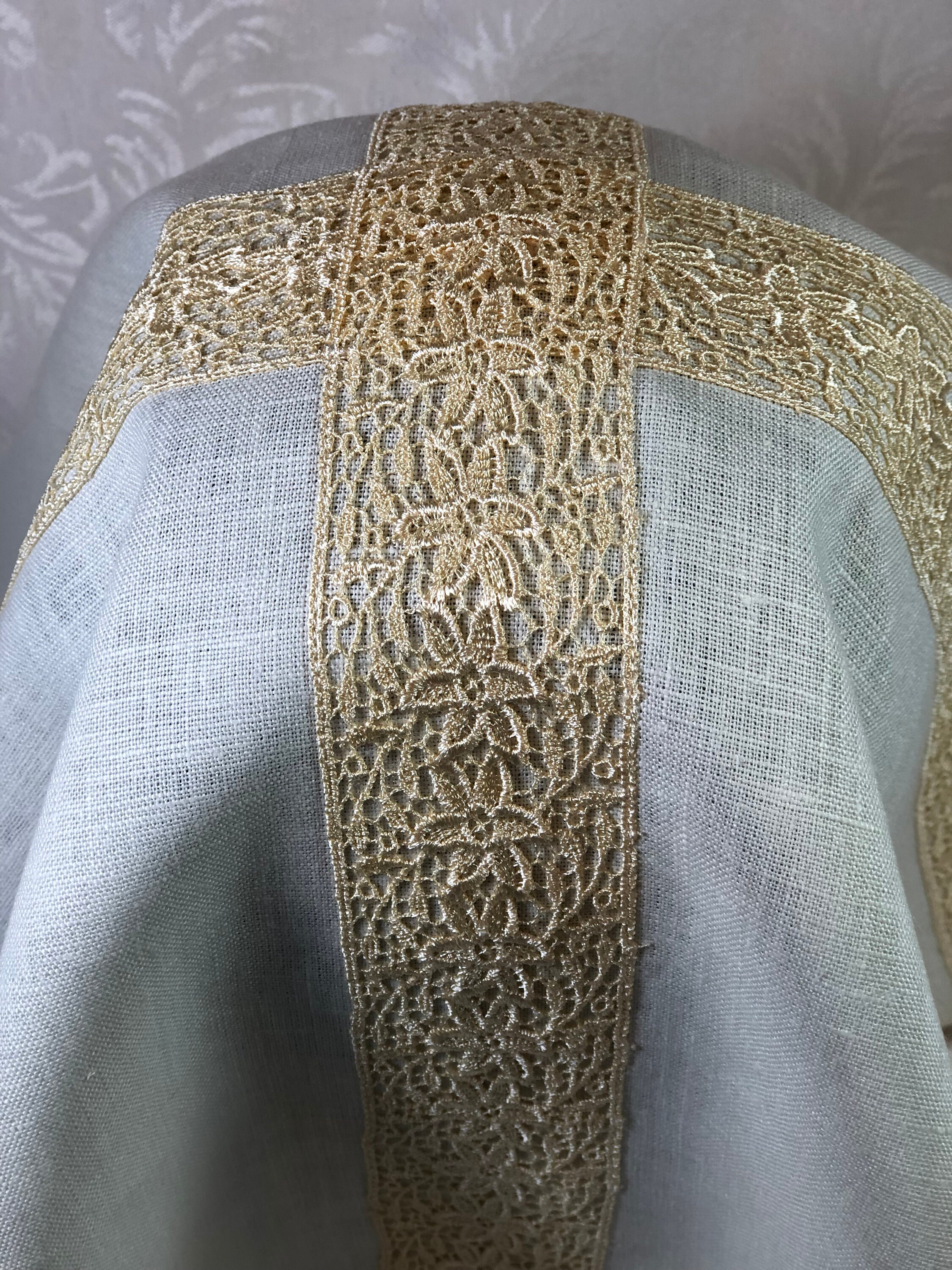 Funeral Urn Cover; 23", Poly Rayon Lace on Ecru Linen - Etsy