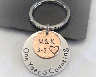 Anniversary Key chainAnniversary GiftOne Year Penny | Etsy