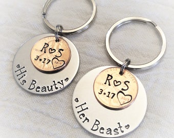 Set of 2Couples Key ChainsDistance KeychainsDeployment | Etsy