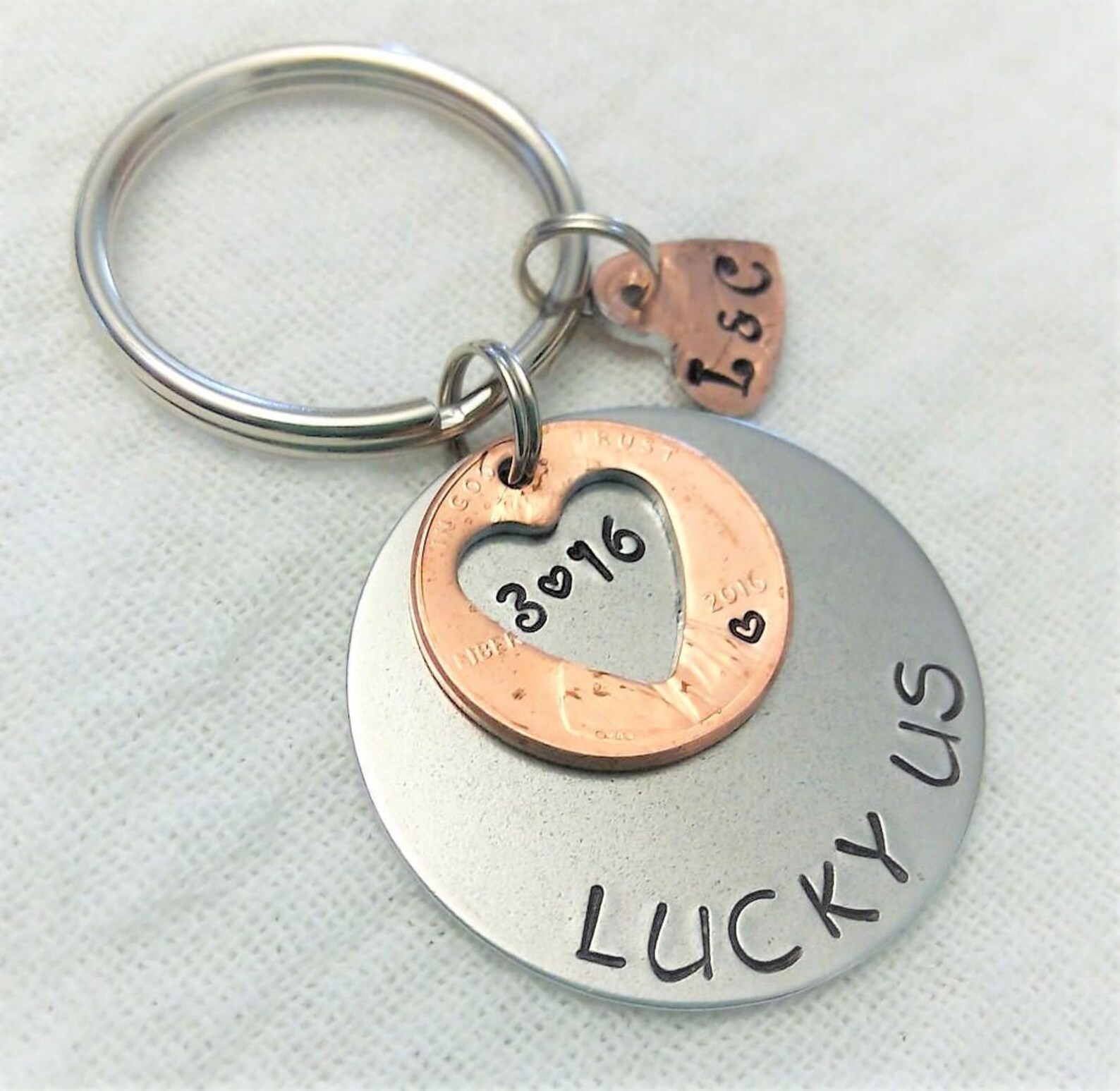 Personalized Anniversary Key Chain Lucky Us Key Chain - Etsy