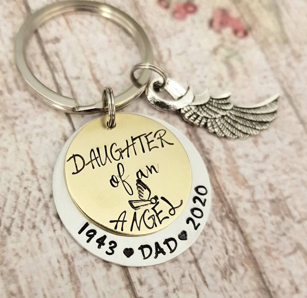 Personalized Dad Memorial Keychain, in Memory of Keychain,sympathy Gift ...