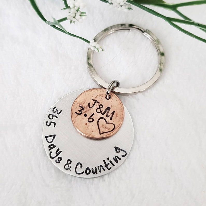 Anniversary Key Chainanniversary Giftone Year Penny - Etsy