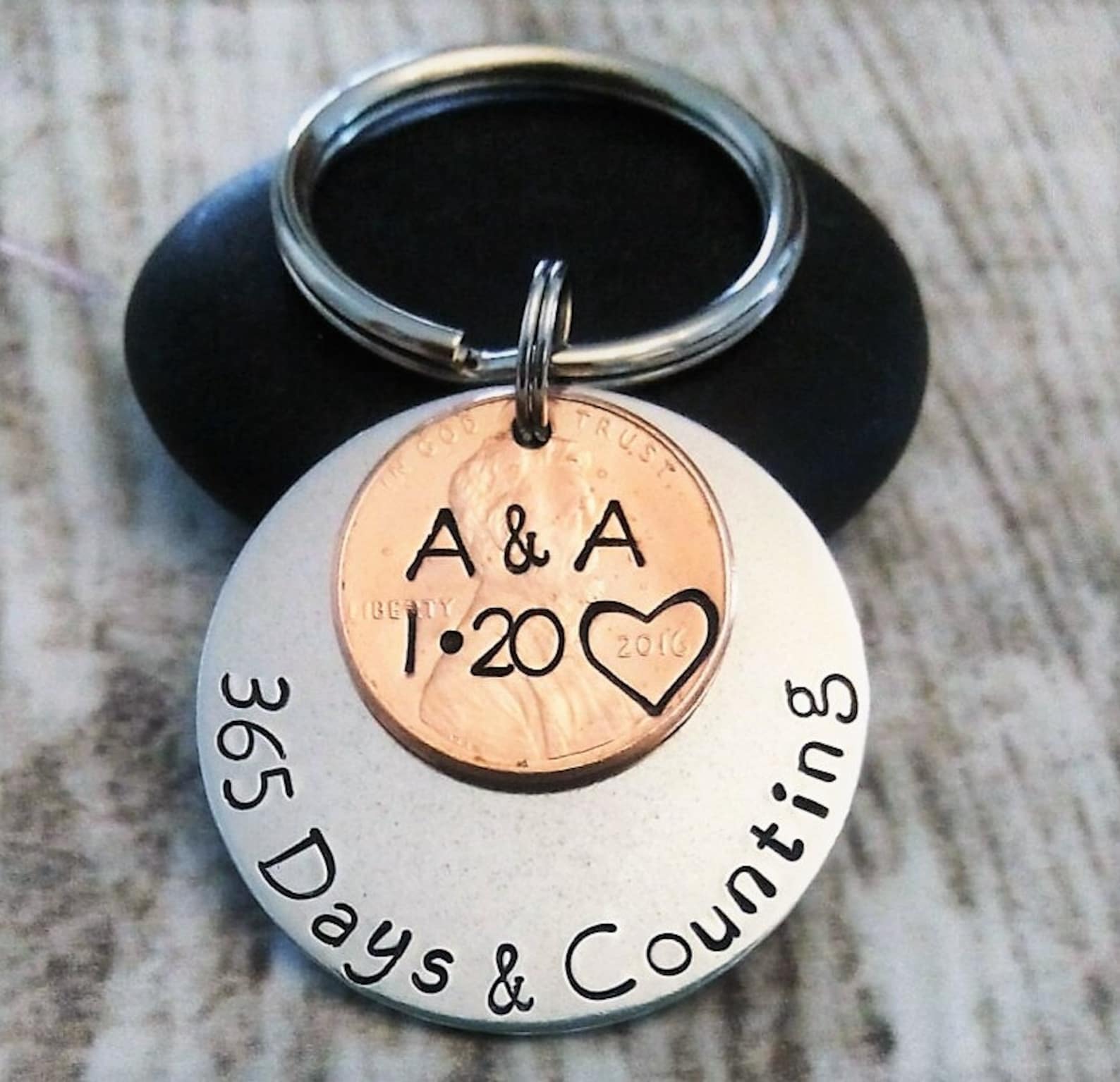 Anniversary Key Chainanniversary Giftone Year Penny | Etsy