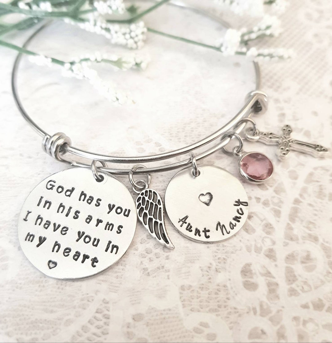 Personalized Memorial Bracelet Memorial Bangle Memorial - Etsy