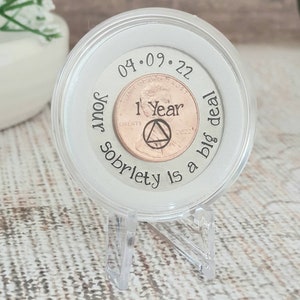 Personalized Sobriety Coin and Case, Sobriety Gift, AA Recovery Gift ...