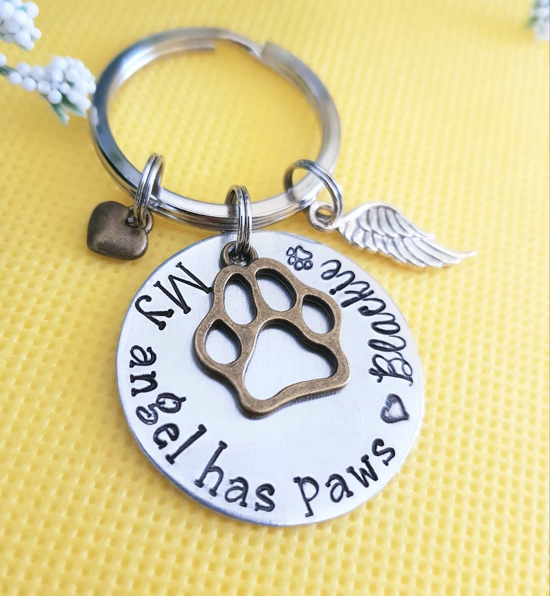 Pet Memorial Keychainpersonalized Memorial Keychainpet - Etsy