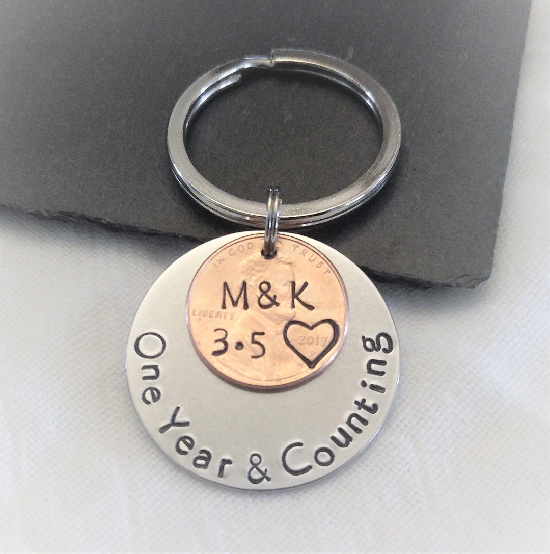Anniversary Key Chain,one Year Key Chain, Anniversary Gift,girlfriend ...
