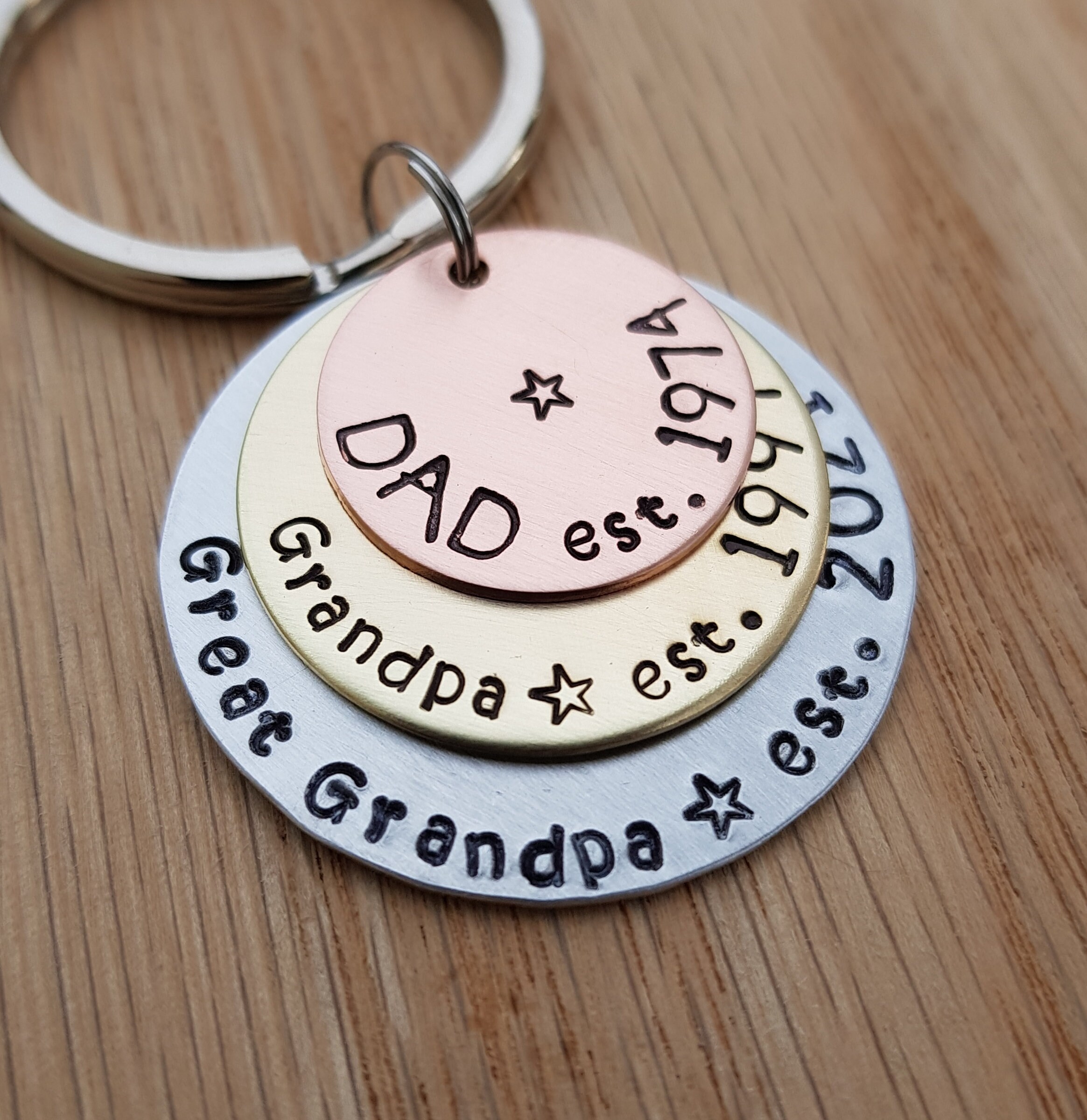 Personalized Dad Keychain Father Keychain Father's Day - Etsy