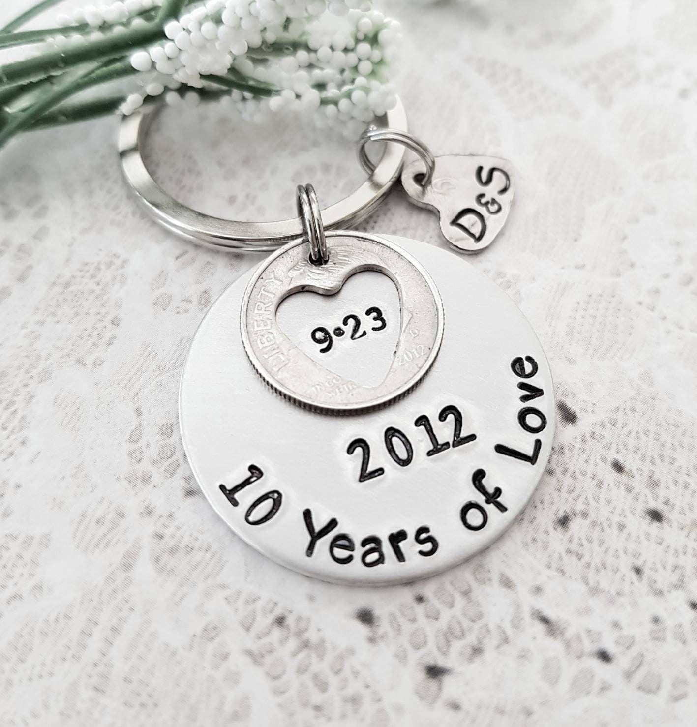 Personalized Anniversary Key Chainanniversary Gifthusband - Etsy