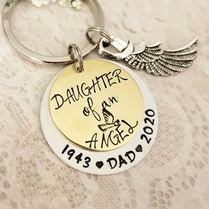 Personalized Dad Memorial Keychain, in Memory of Keychain,sympathy Gift ...