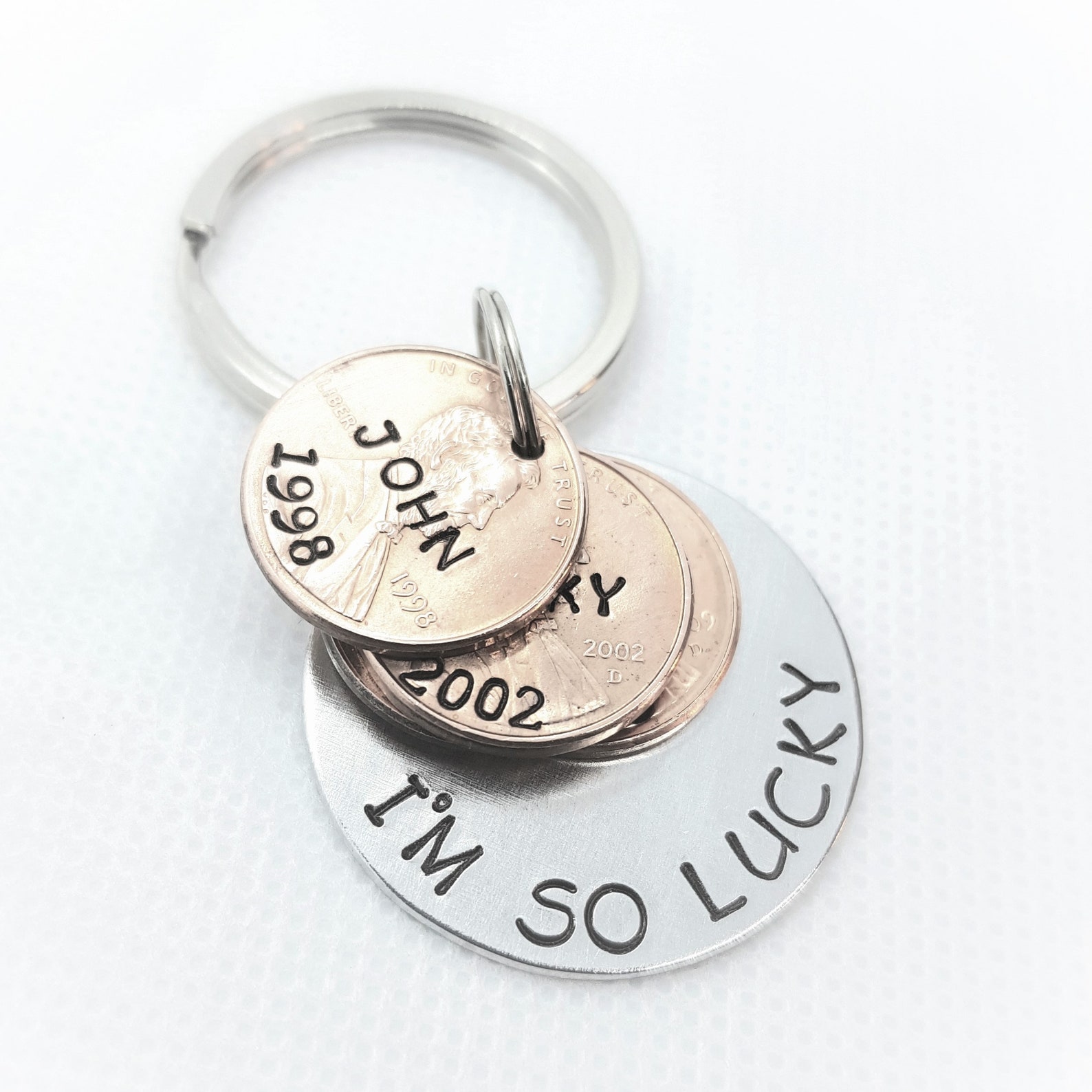 Personalized Lucky Penny Key Chain Mom Key Chain Husband Key - Etsy