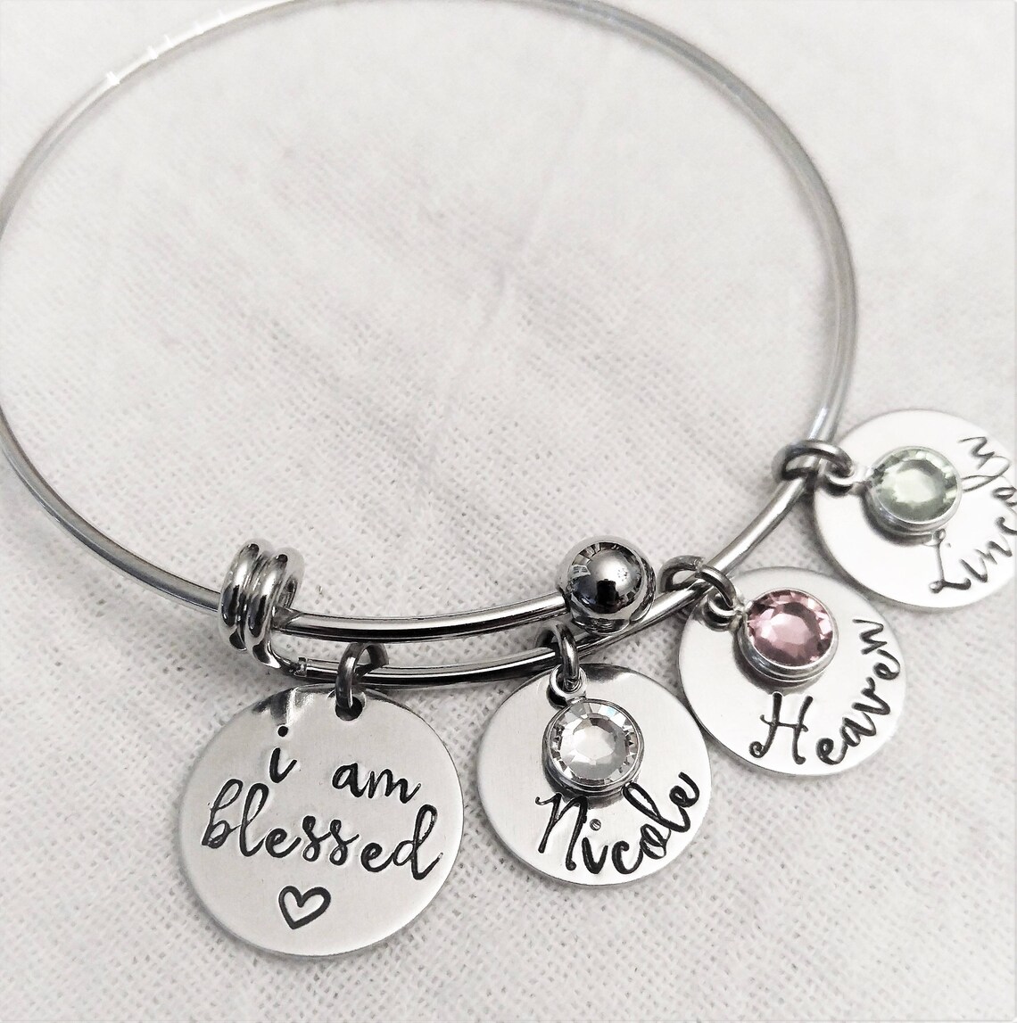Personalized Mother Bracelet Hand Stamped Jewelry Mom | Etsy