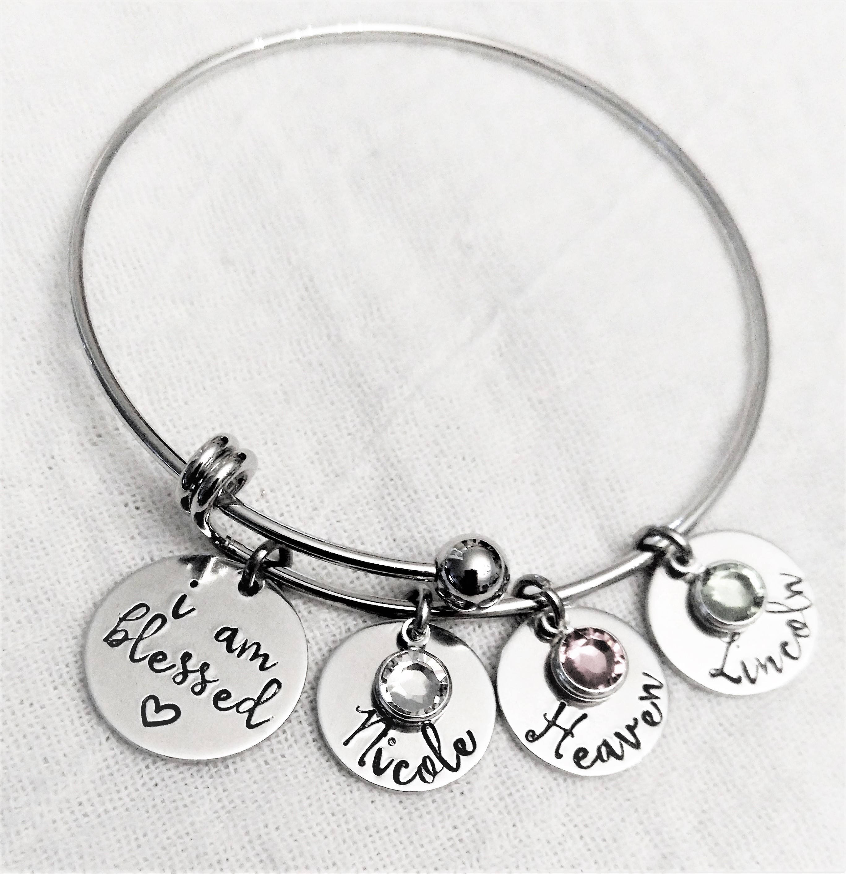 Personalized Mother Bracelet Hand Stamped Jewelry Mom - Etsy