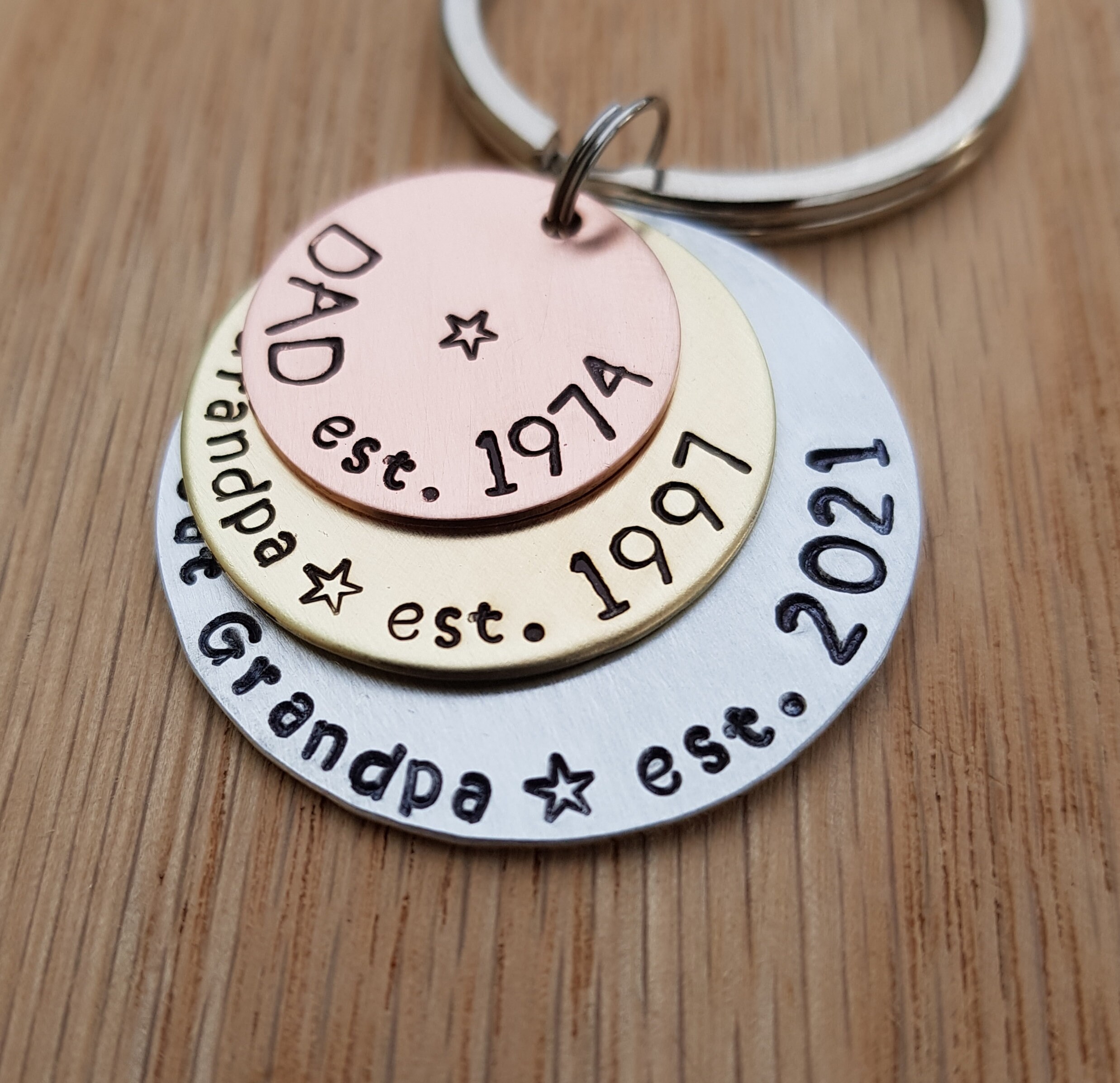 Personalized Dad Keychain Father Keychain Father's Day | Etsy