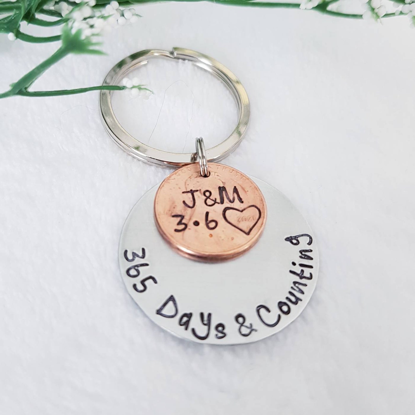 Anniversary Key Chainanniversary Giftone Year Penny - Etsy