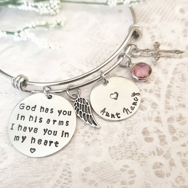 Personalized Memorial Bracelet Memorial Bangle Memorial - Etsy