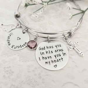 Personalized Memorial Bracelet, Memorial Bangle, Memorial Jewelry, in ...