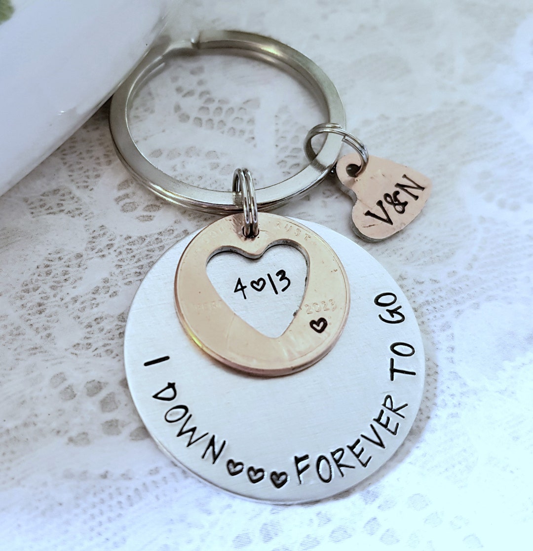Personalized Anniversary Key Chain, Penny Key Chain, Anniversary Gift ...