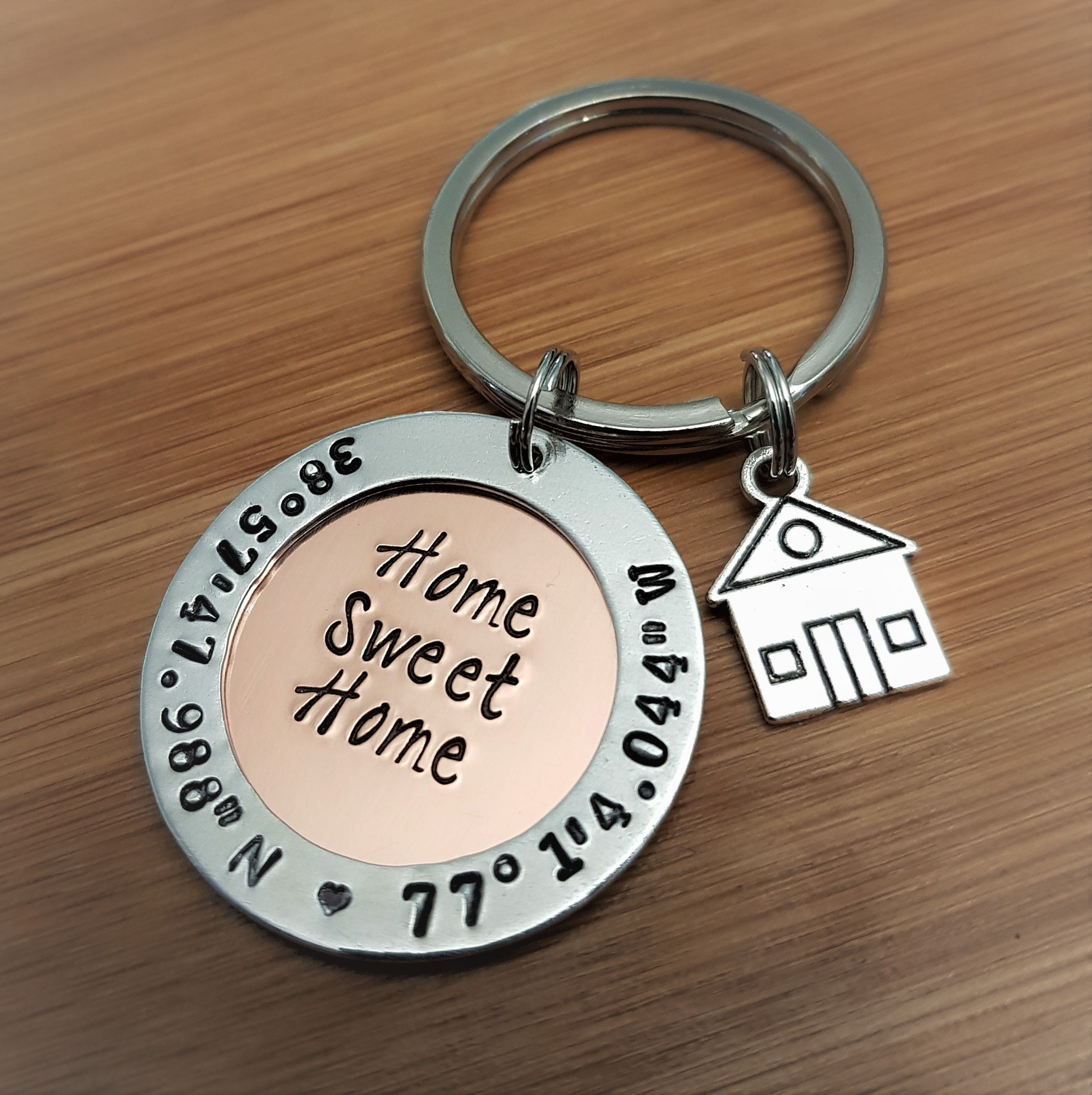 Personalized Home Key ChainNew Home GiftCoordinates Key | Etsy