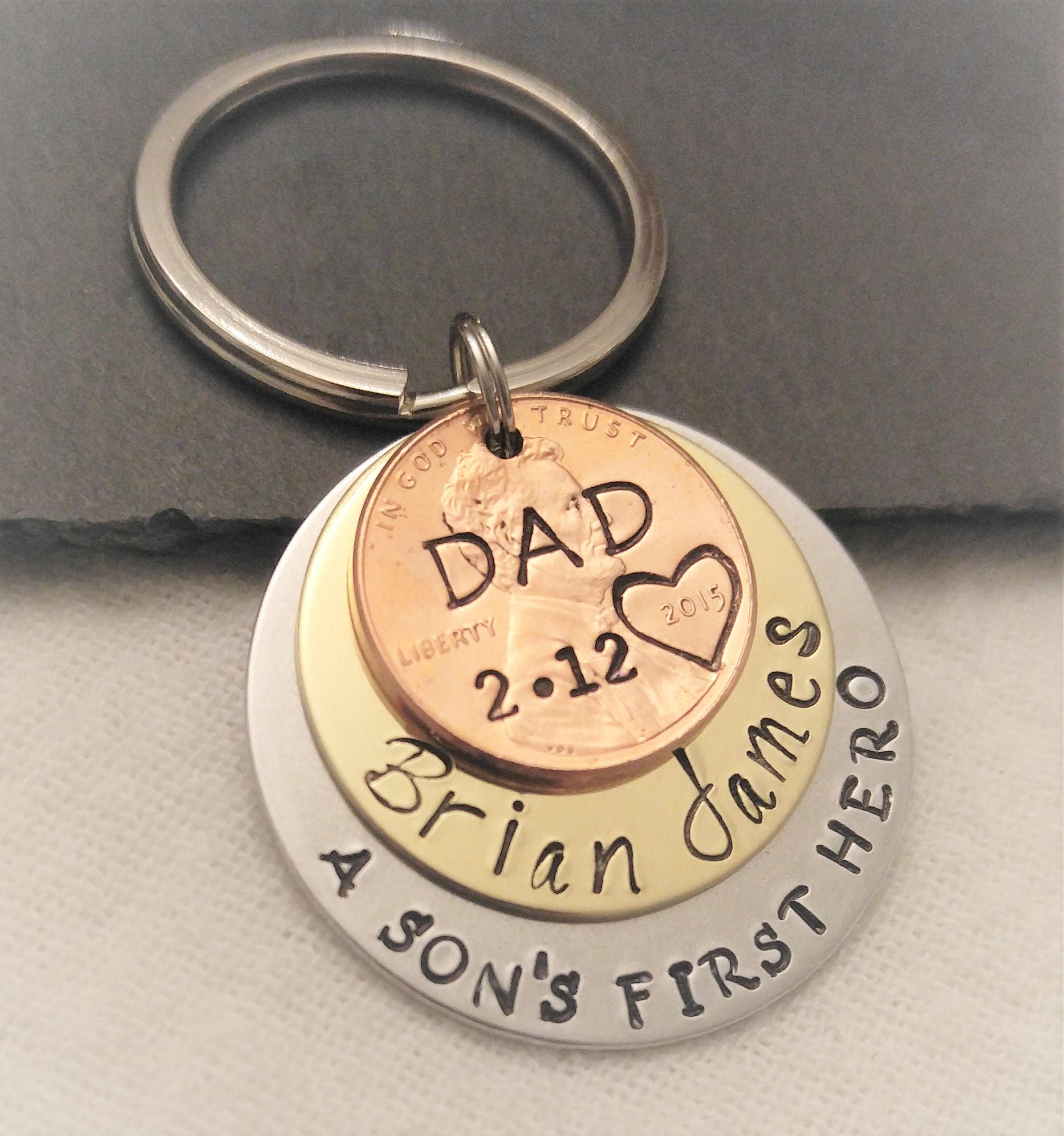 Personalized Dad Key Chain A Son's First Hero Key Chain - Etsy