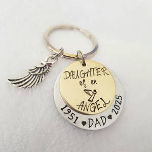 Personalized Dad Memorial Keychain, in Memory of Keychain,sympathy Gift ...