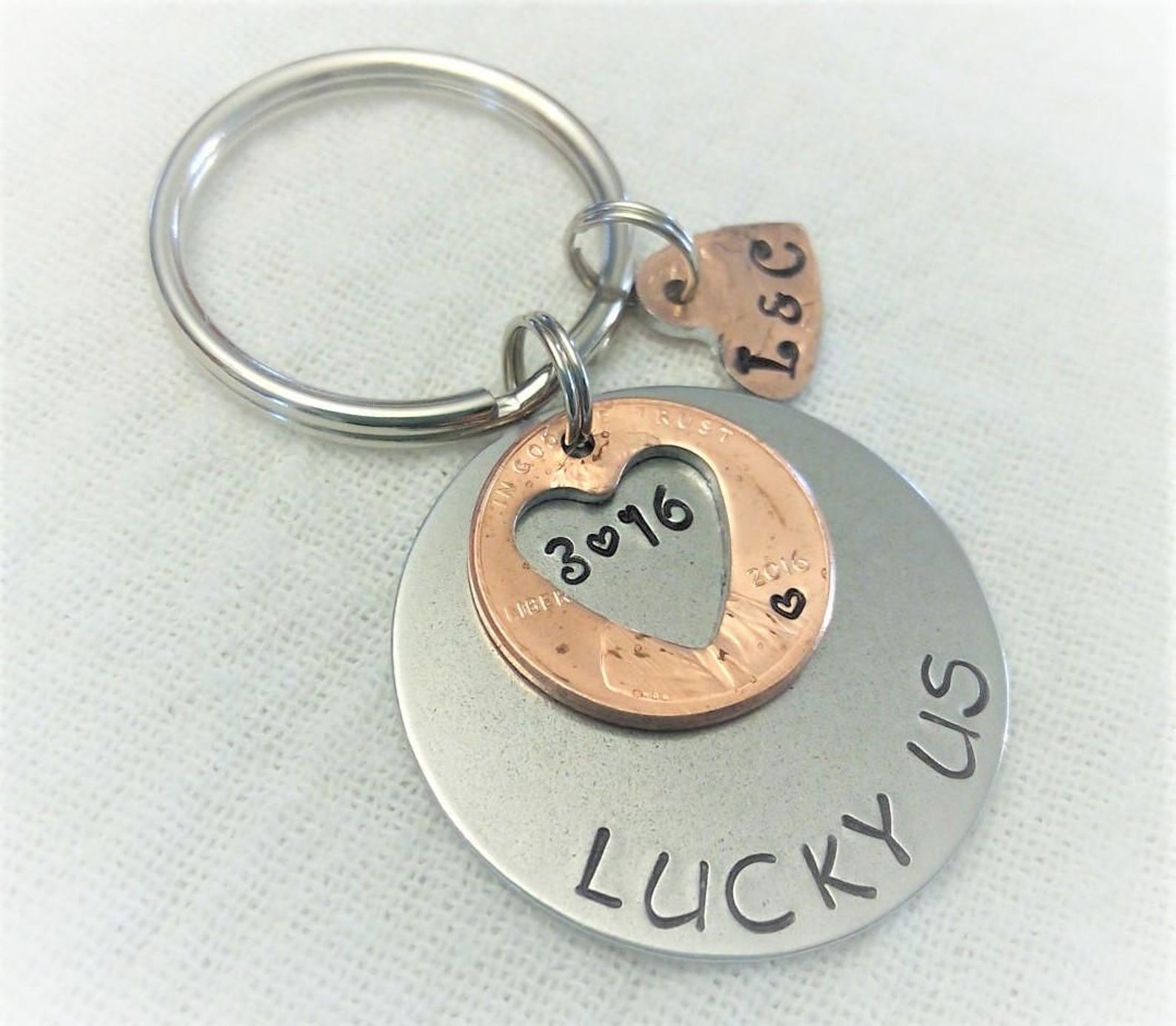 Personalized Anniversary Key Chain Lucky Us Key Chain | Etsy