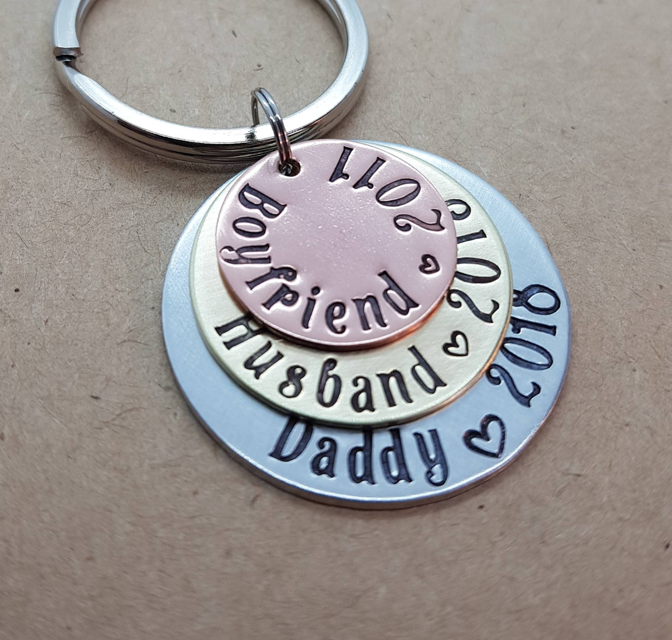 Personalized Husband Keychain, Special Date Keychain, Daddy Key Chain ...