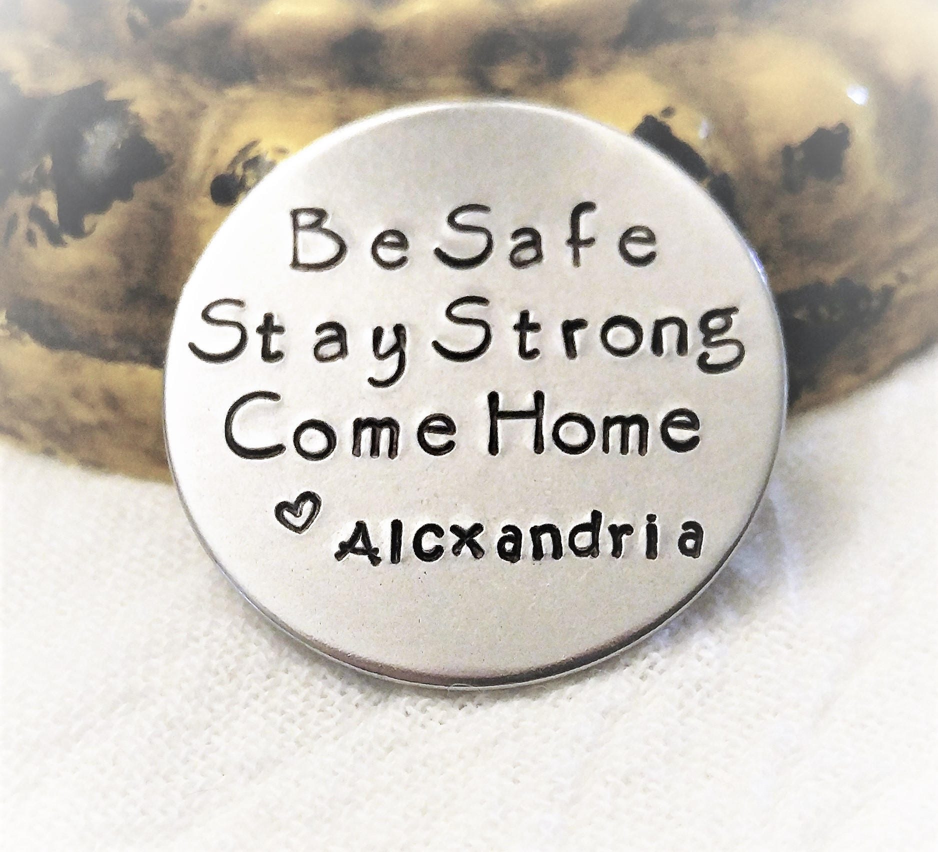 Personalized Wallet Insert, Hand Stamped Coin, Challenge Coin ...