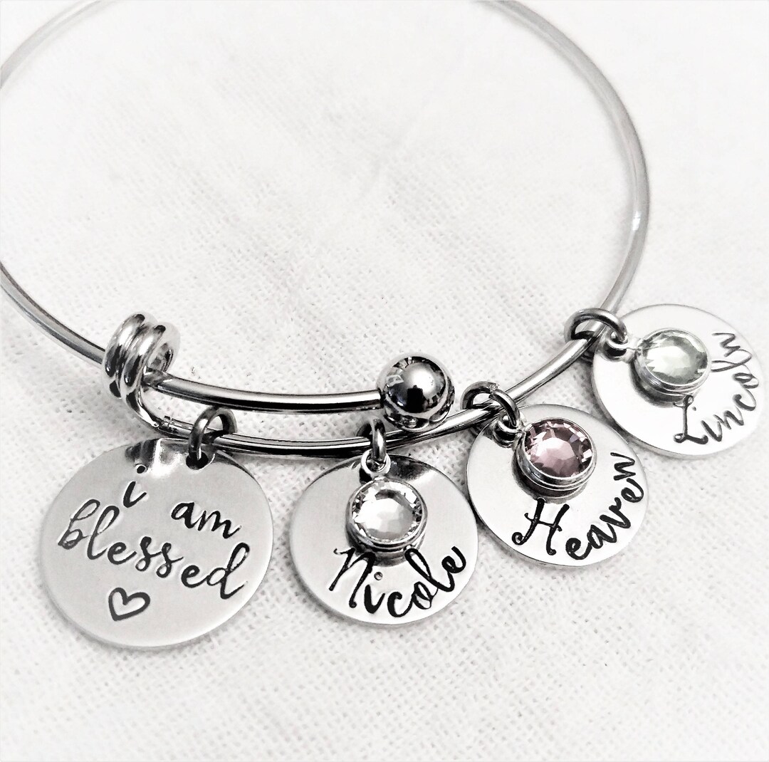 Personalized Mother Bracelet, Hand Stamped Jewelry, Mom Jewelry, Gift ...