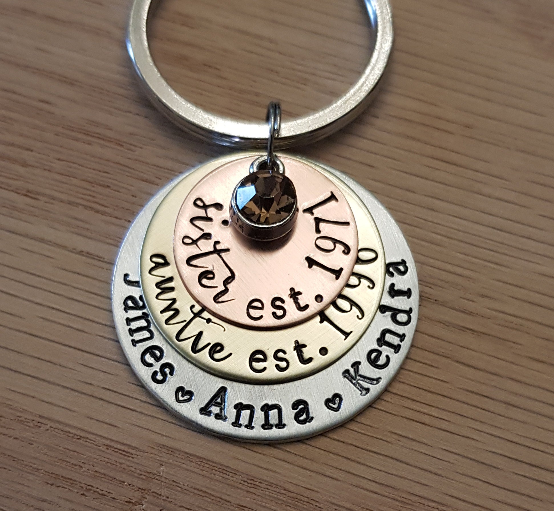 Personalized Sister Keychain Sister Key Chain Sister Gift | Etsy