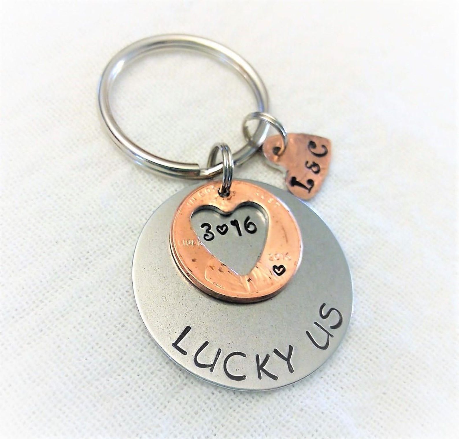 Personalized Anniversary Key Chain Lucky Us Key Chain - Etsy