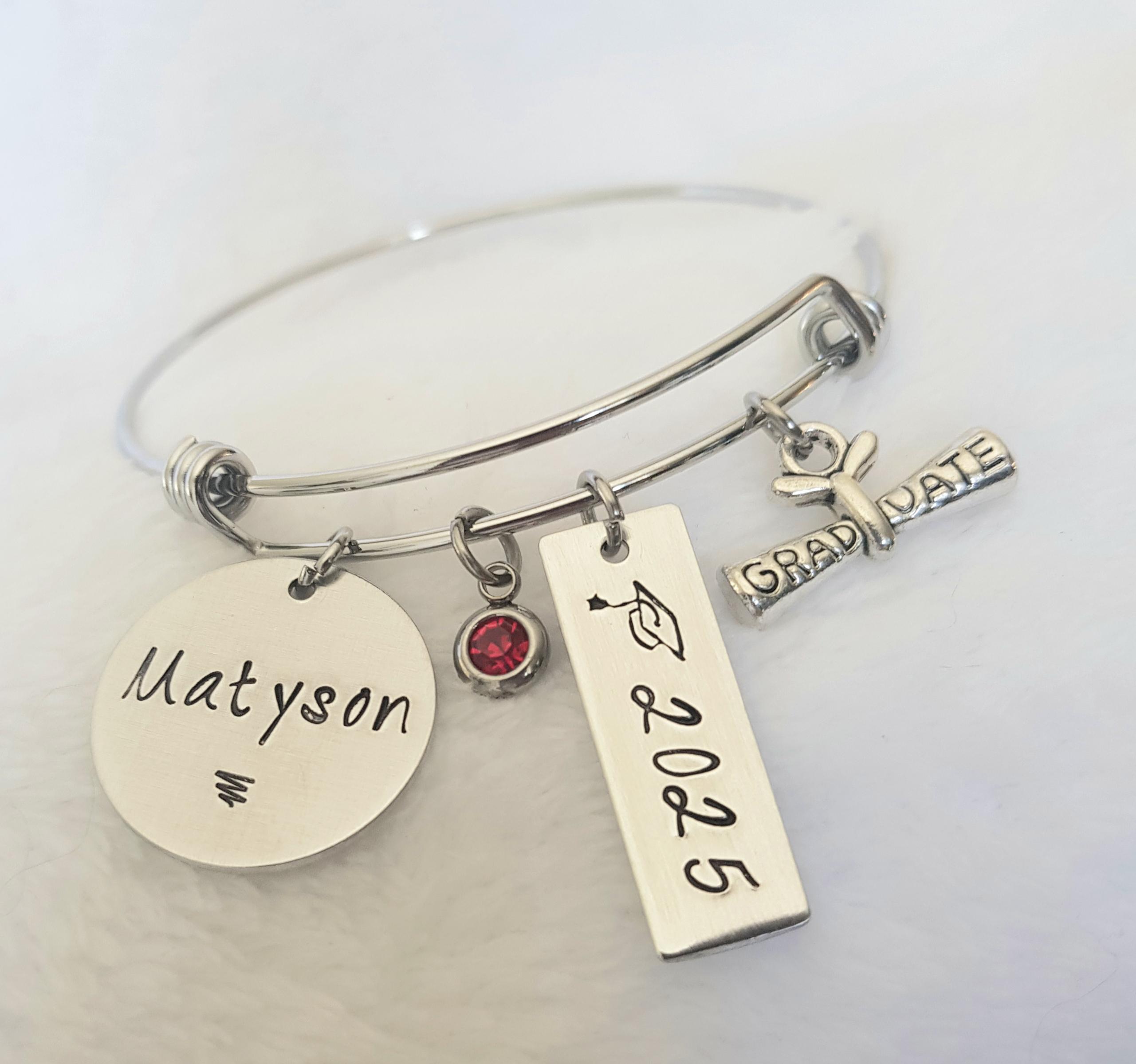 Personalized Graduate Bracelet, Graduation Jewelry, 2021 Graduation ...