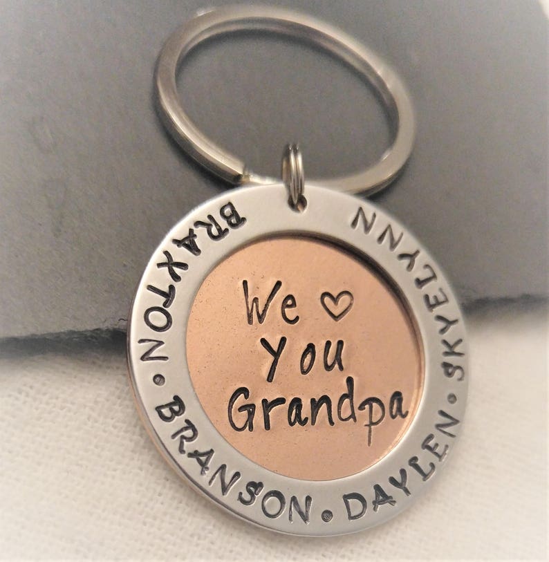 Personalized Grandpa Key Chain Dad Key Chain Grandpa Gift - Etsy