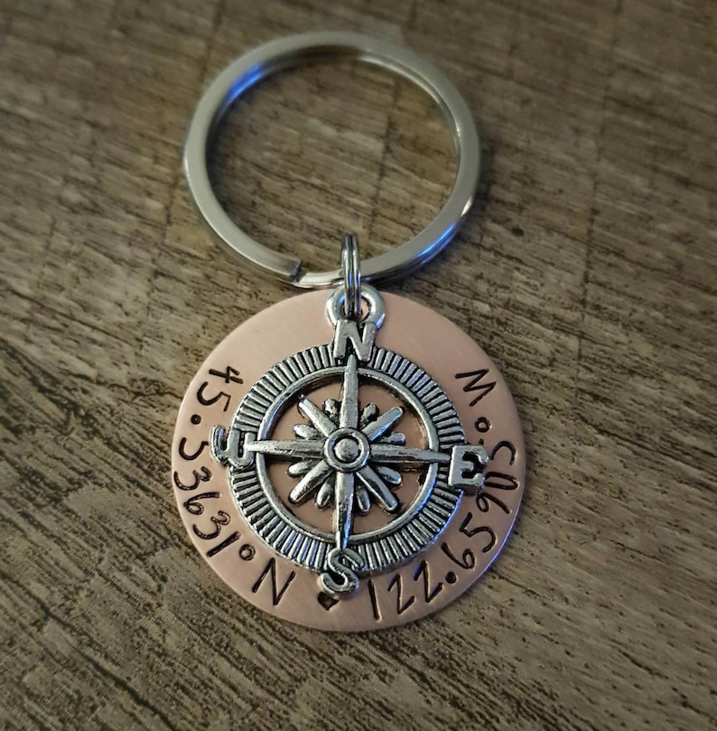 Personalized Coordinates Key Chain Latitude Longitude GPS - Etsy