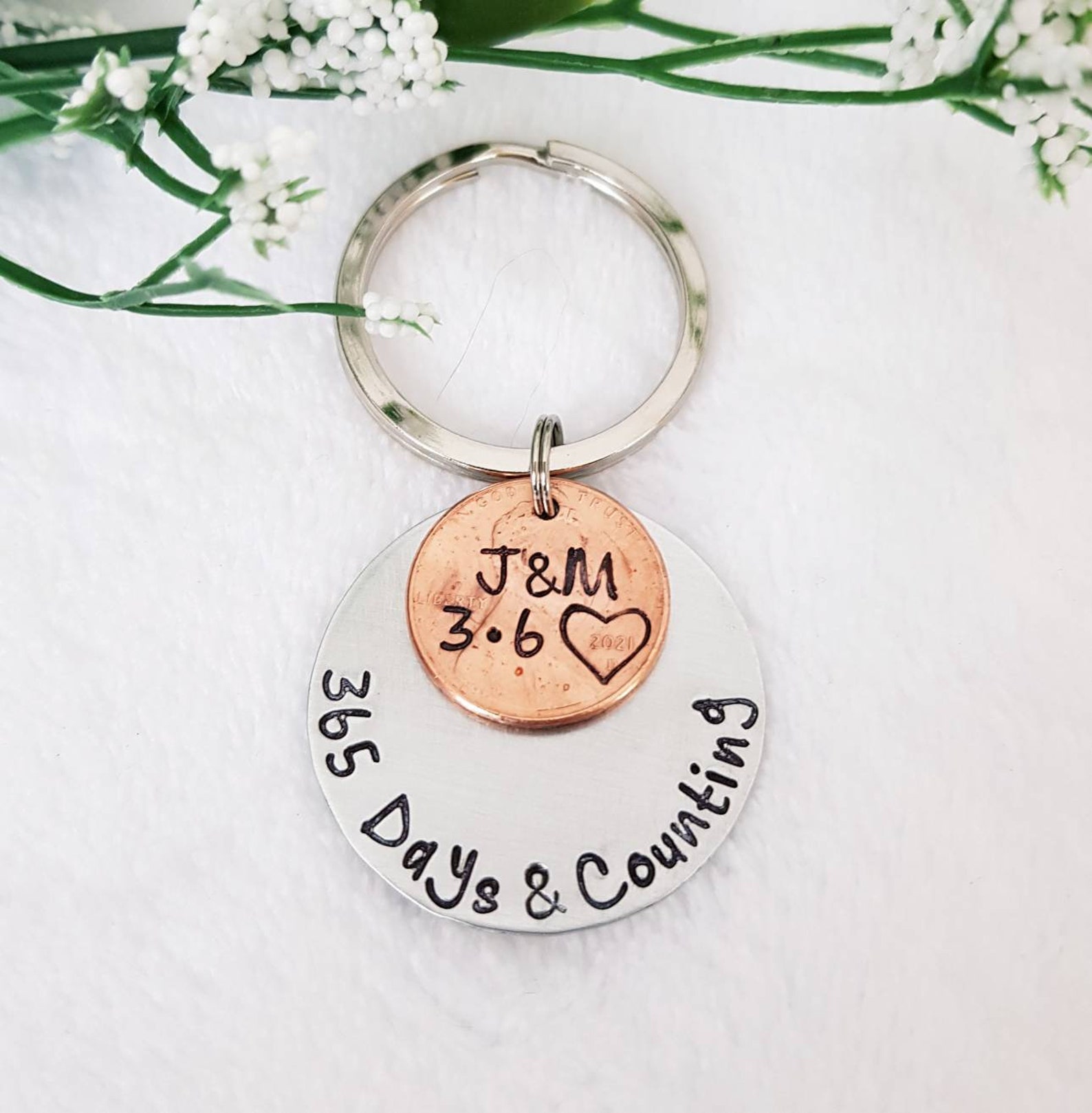 Anniversary Key Chain,anniversary Gift,one Year Penny Keychain ...