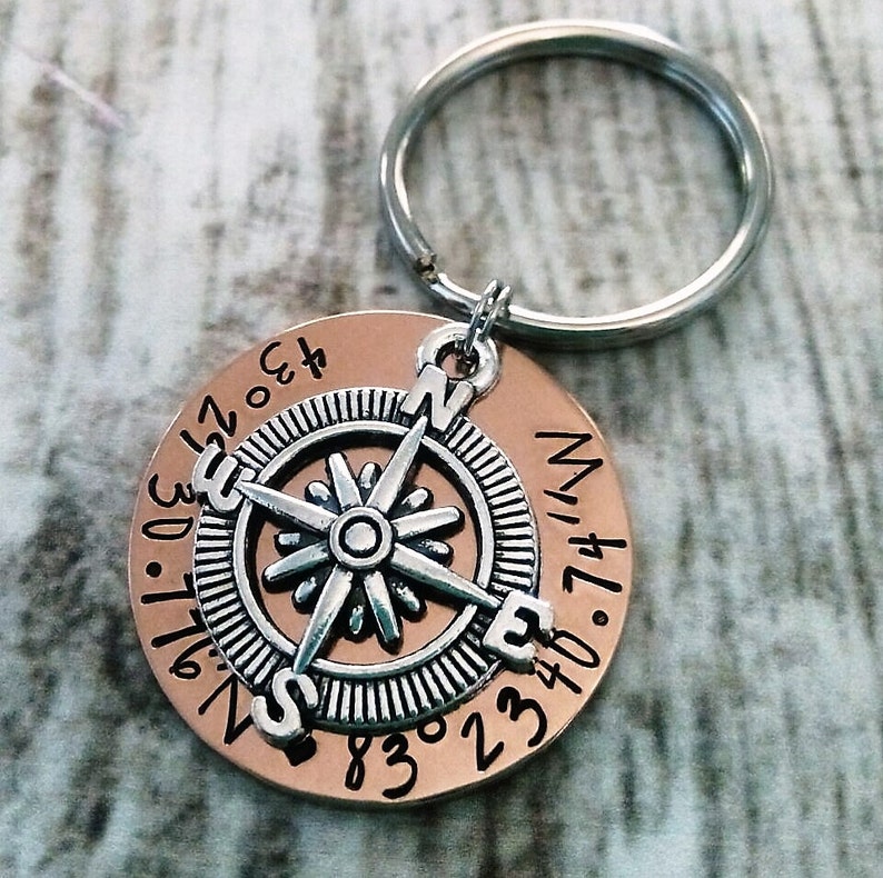 Personalized Coordinates Key Chain Latitude Longitude GPS | Etsy