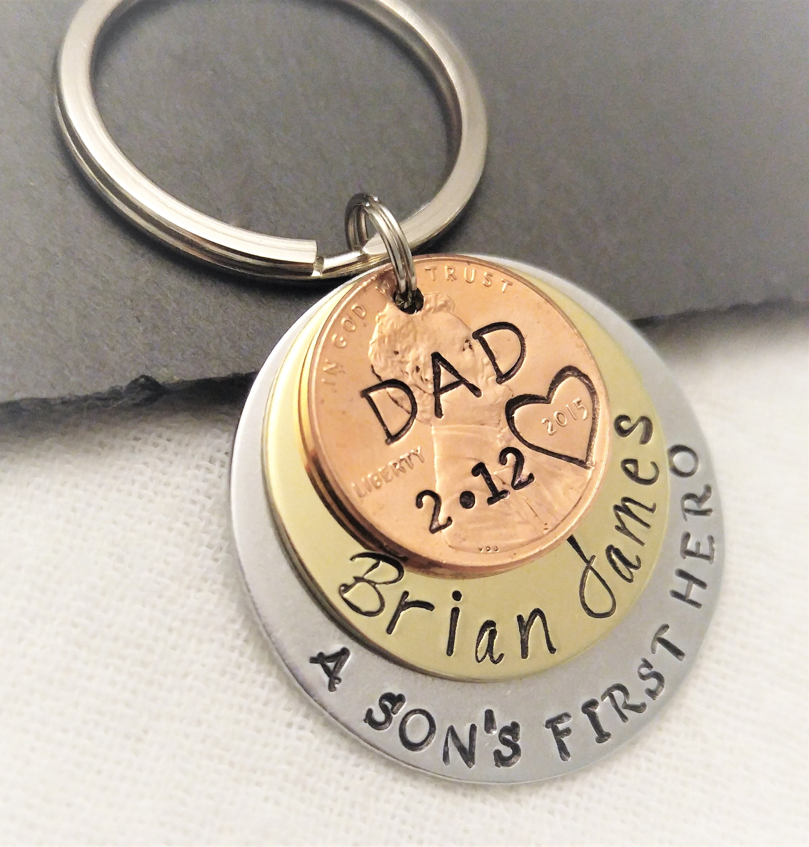 Personalized Dad Key Chain A Son's First Hero Key Chain - Etsy