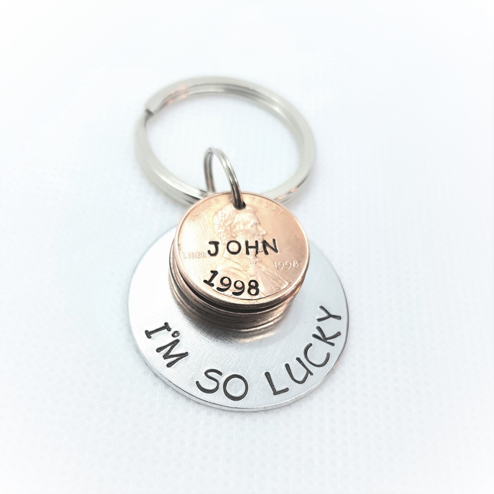 Personalized Lucky Penny Key Chain Mom Key Chain Husband Key - Etsy