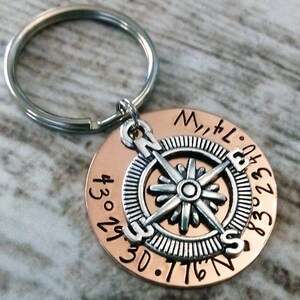Personalized Coordinates Key Chain Latitude Longitude GPS | Etsy