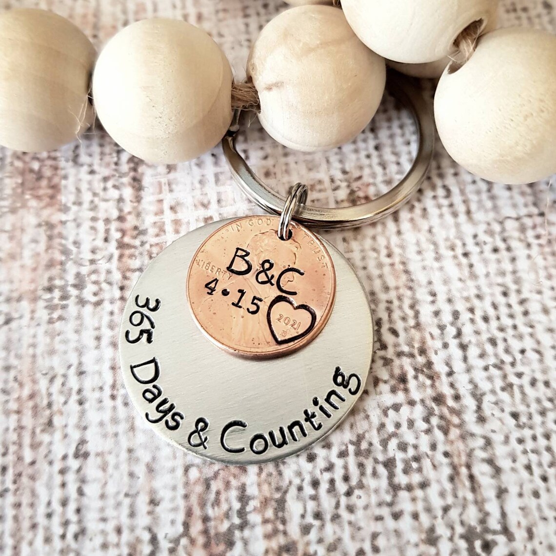 Personalized Anniversary Key Chainpenny Key Chain2017 - Etsy