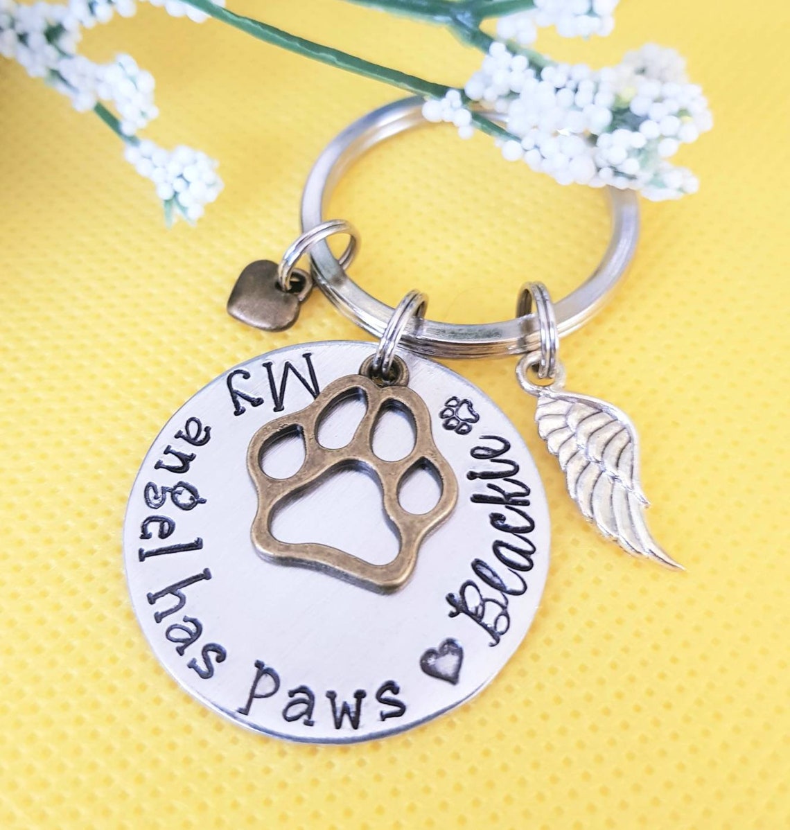 Pet Memorial Keychainpersonalized Memorial Keychainpet - Etsy
