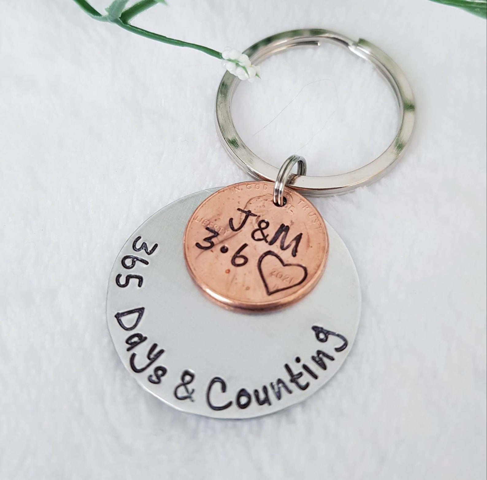 Anniversary Key Chainanniversary Giftone Year Penny - Etsy
