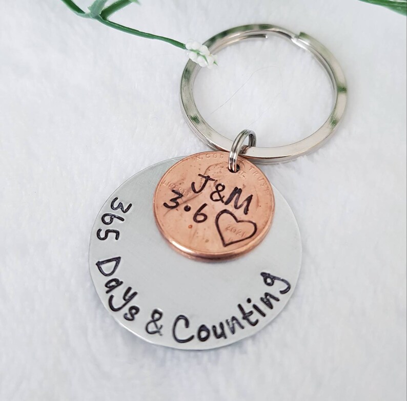 Anniversary Key Chainanniversary Giftone Year Penny - Etsy