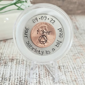 Personalized Sobriety Coin and Case, Sobriety Gift, AA Recovery Gift ...
