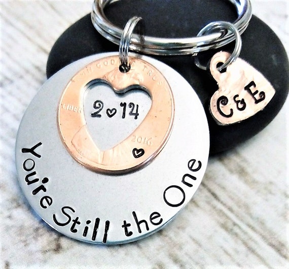 Personalized Anniversary Key Chain Penny Key Chain Husband - Etsy
