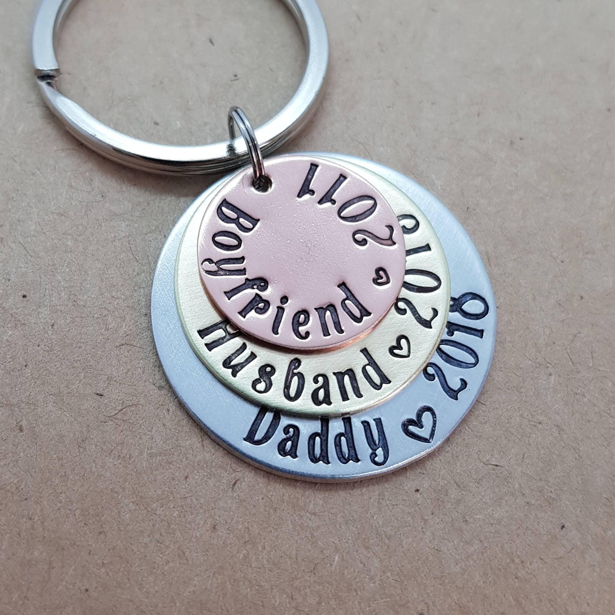 Personalized Husband Keychain, Special Date Keychain, Daddy Key Chain ...