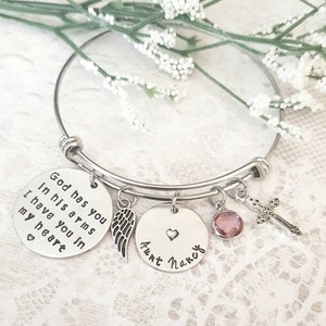 Personalized Memorial Bracelet Memorial Bangle Memorial - Etsy