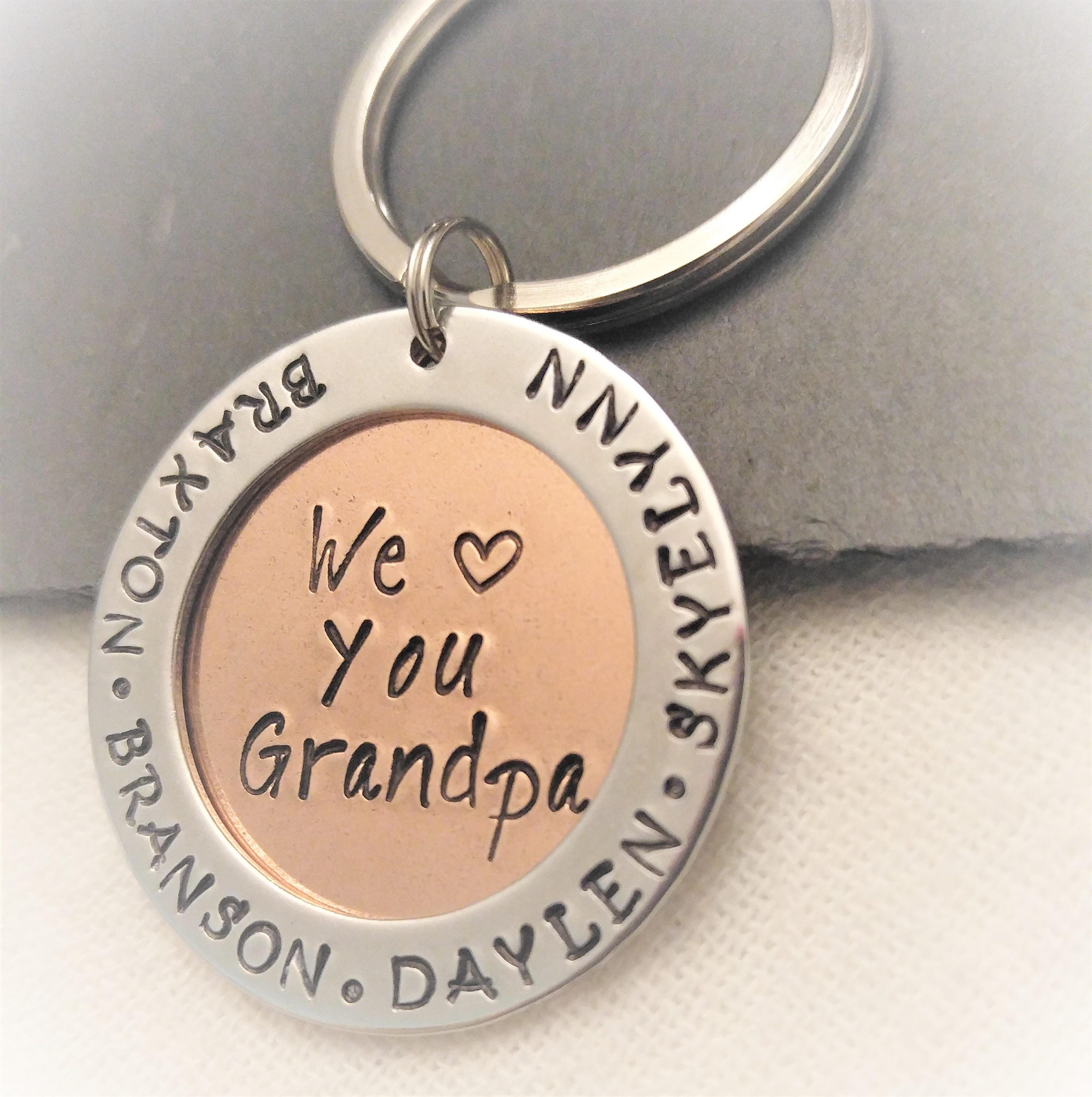 Personalized Grandpa Key Chain Dad Key Chain Grandpa Gift | Etsy